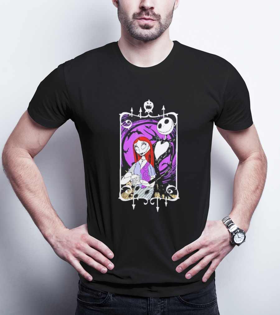 Jack And Sally Nightmare Moonlit Embrace T-Shirt