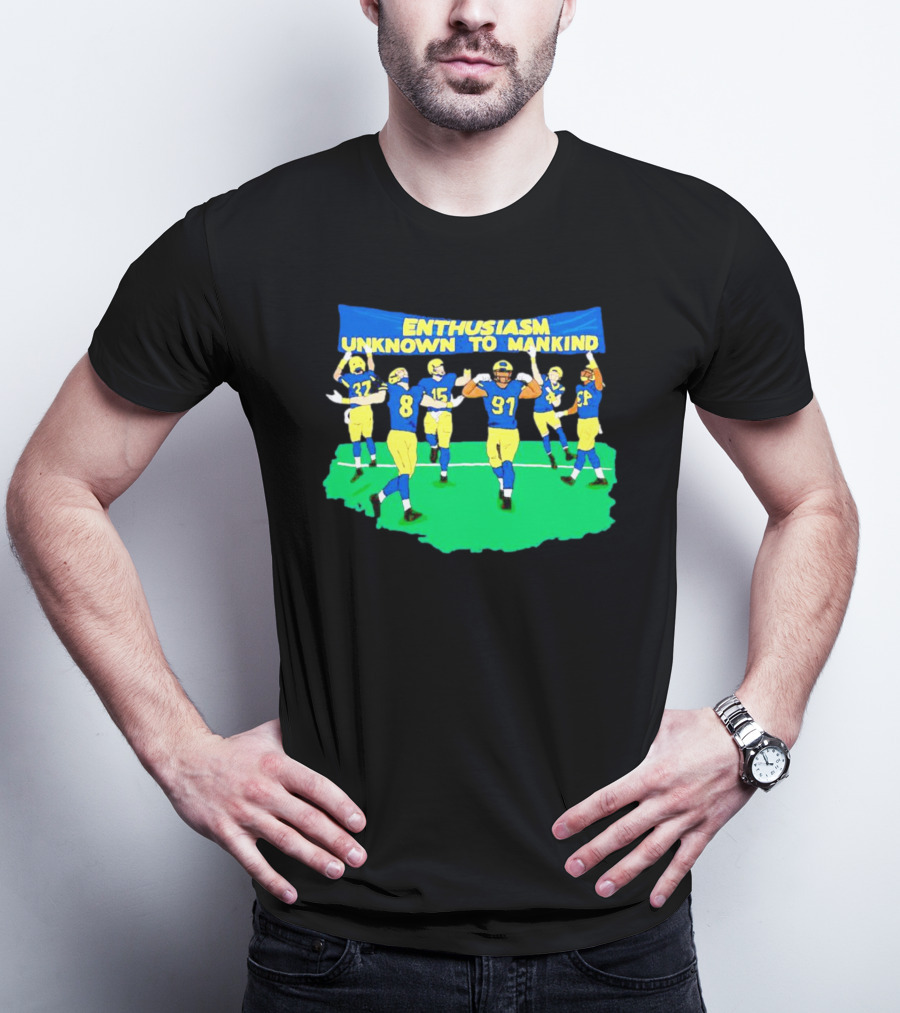 Michigan Wolverines Enthusiasm Unknown To Mankind Football Players Celebrating T-Shirt