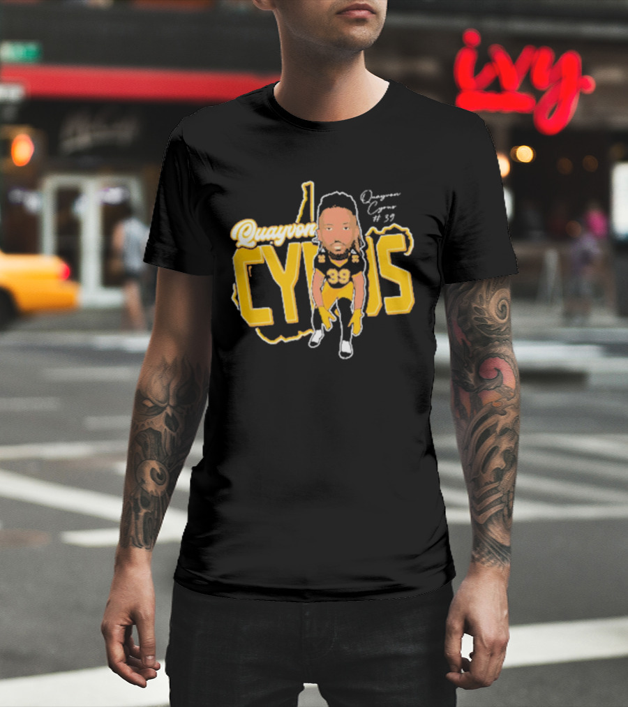 Quayvon Cyrus Caricature #39 Signature Football T-Shirt