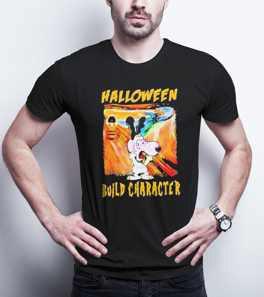 Halloween Build Character Snoopy Scream Painting T-Shirt