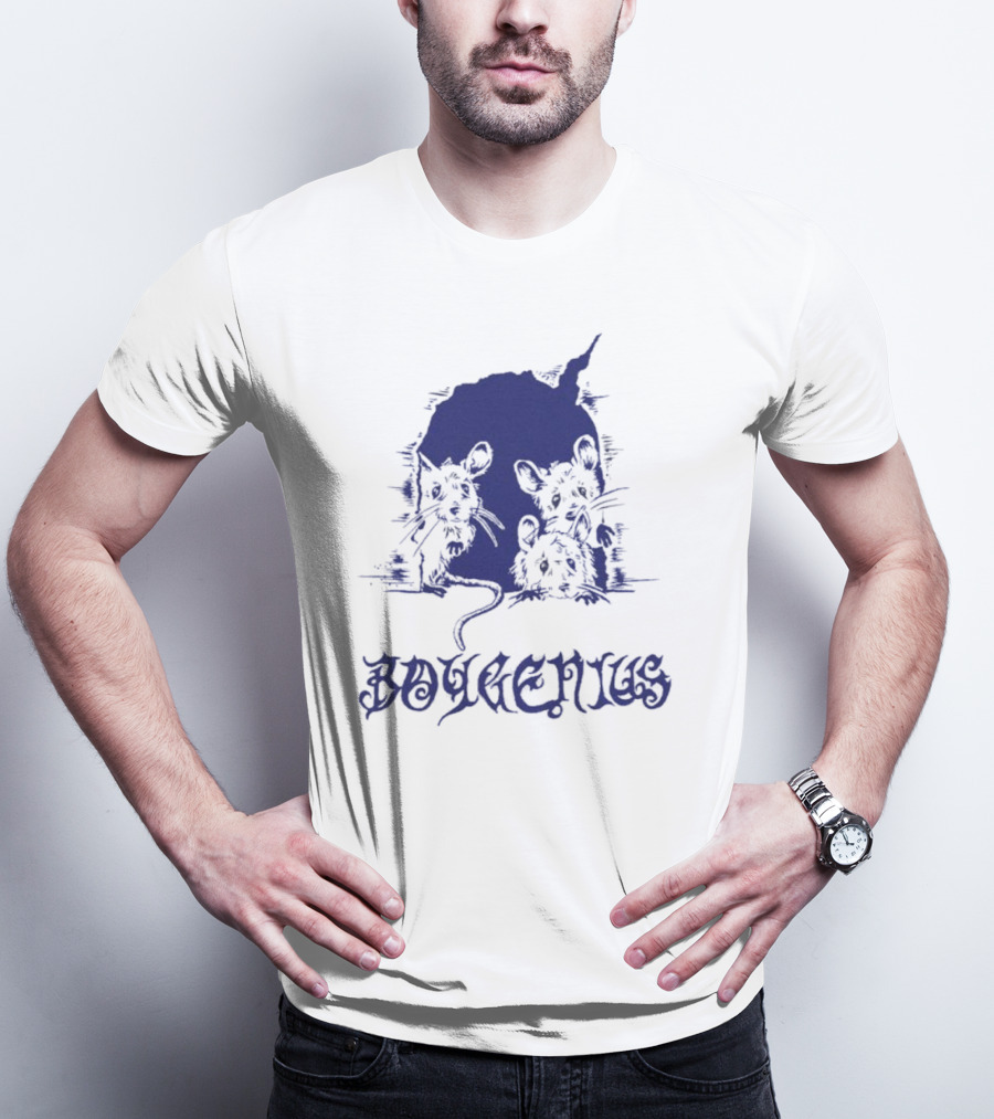 Boygenius Blue Mice Trio Dark Gothic Font T-Shirt