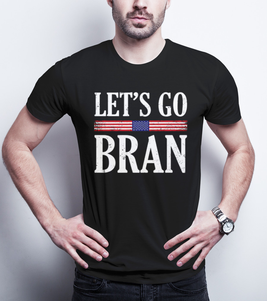 Let’s Go Bran Funny Saying Vintage US Flag T-Shirt