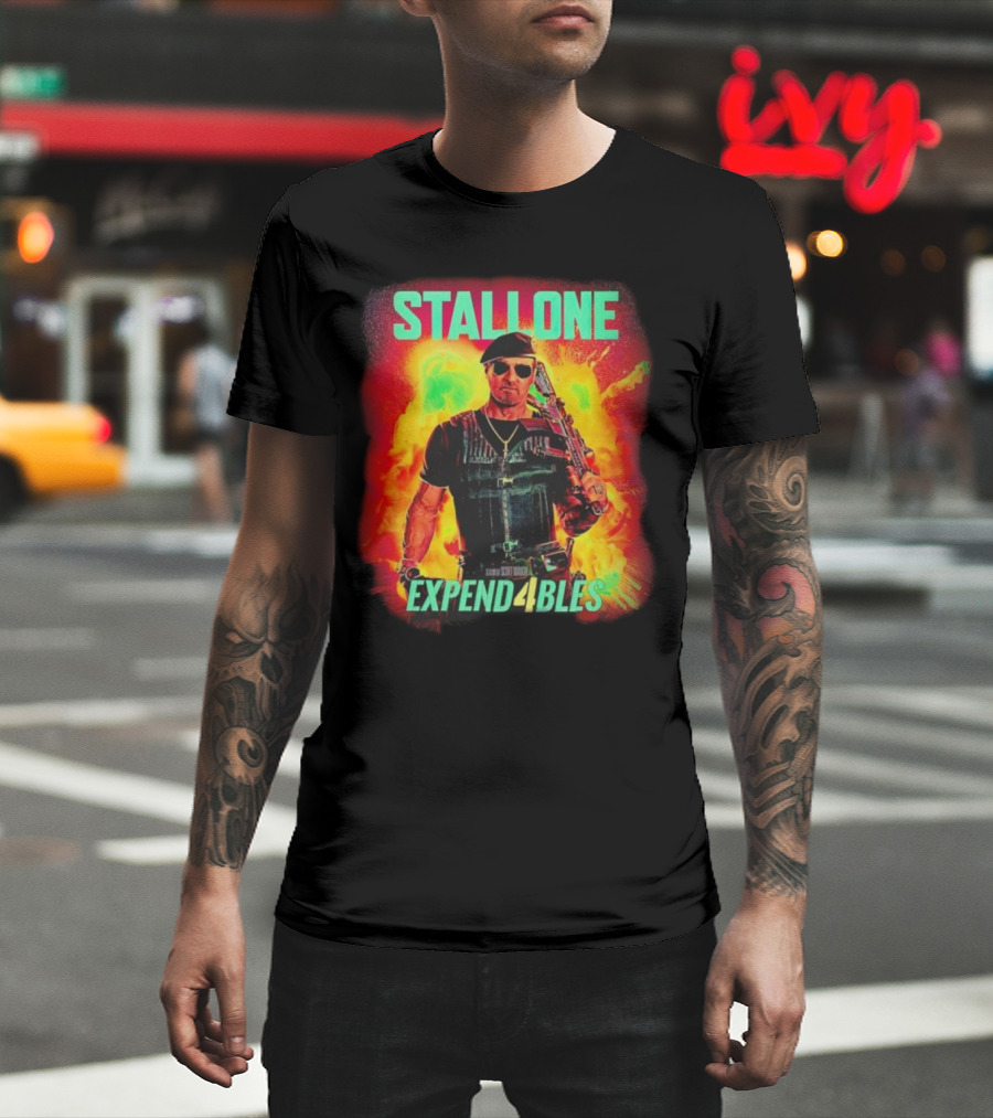 STALLONE Expend4bles Explosion Action Hero T-Shirt