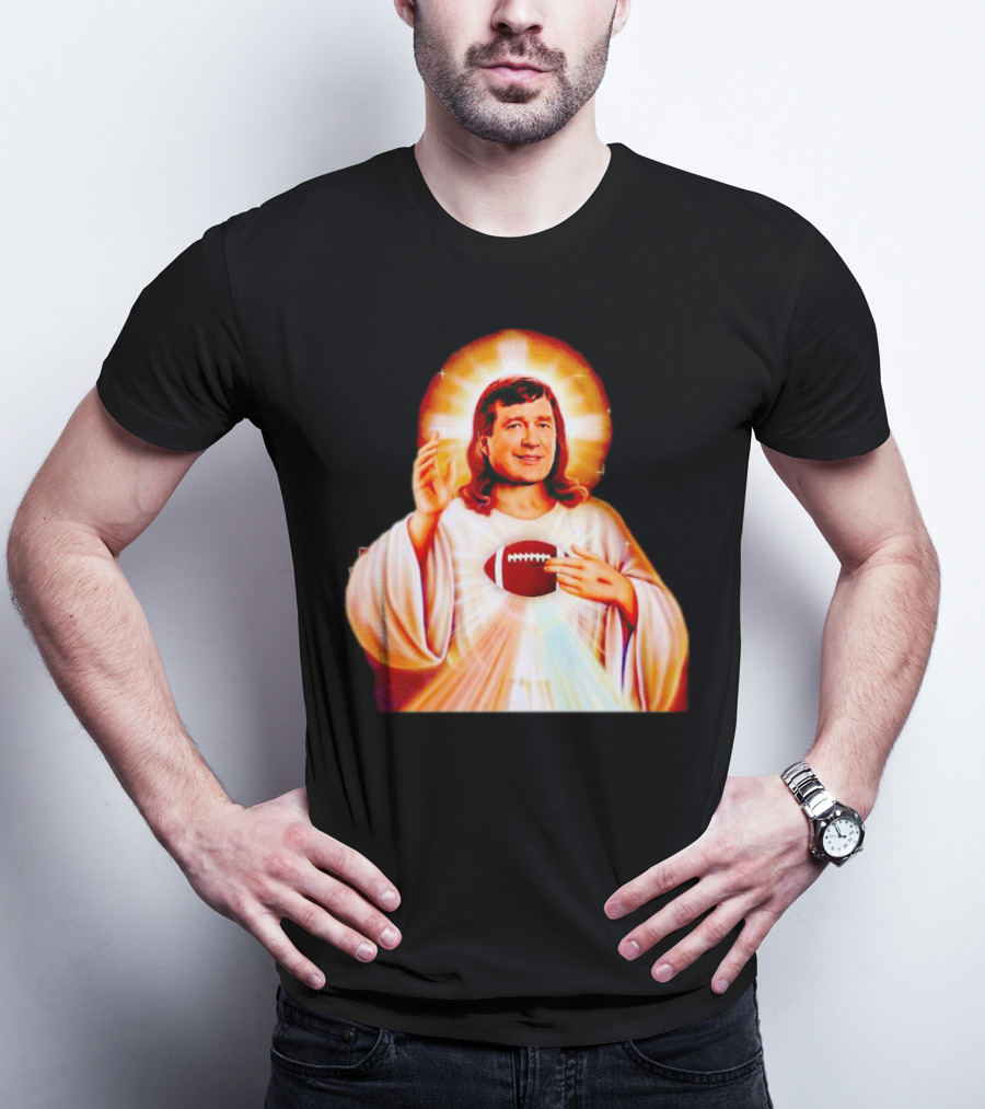 Church Of Smart Jesus With Football Halo T-Shirt