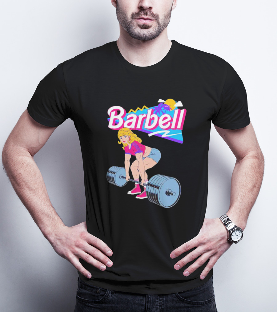 Barbie Barbell Gymer Retro Fitness T-Shirt