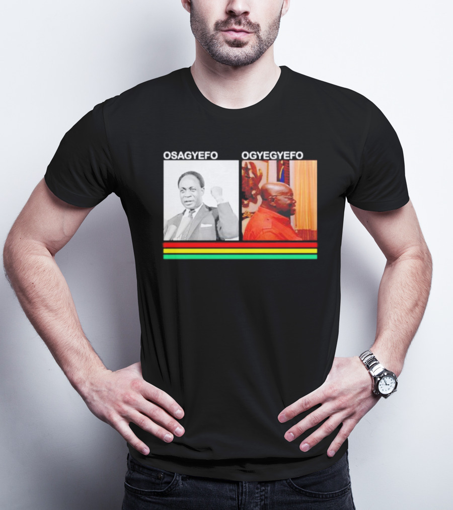 Osagyefo Ogyegyefo With Red Yellow Green Stripes T-Shirt