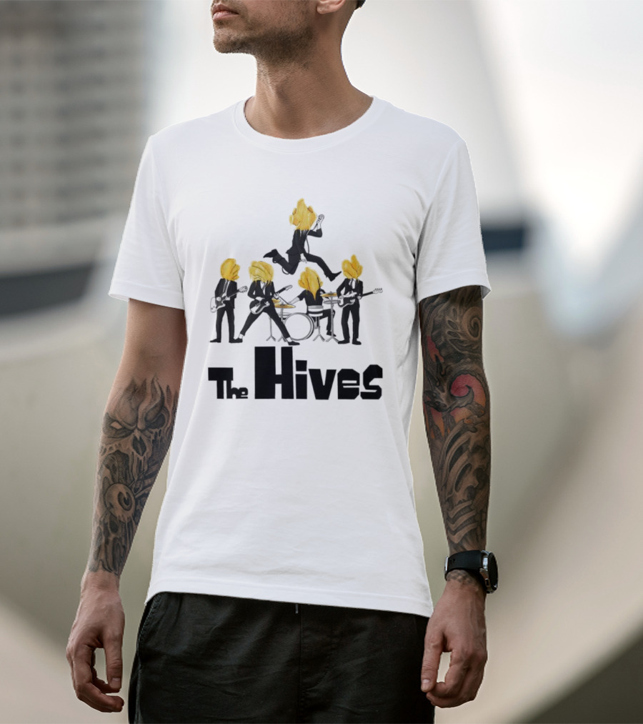 The Hives Band Silhouette With Yellow Heads T-Shirt