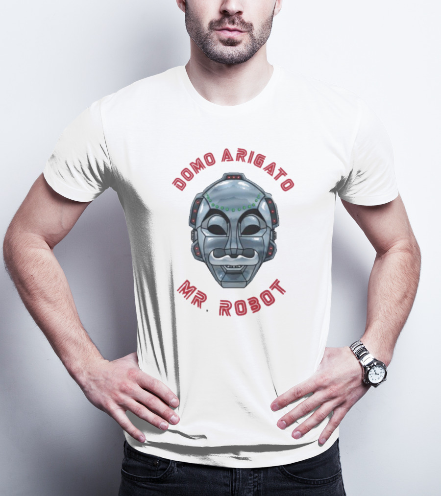 Domo Arigato Mr Robot Mask T-Shirt