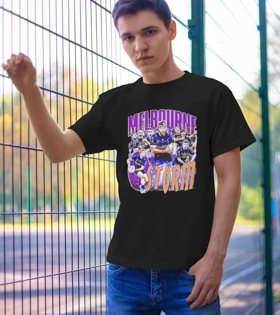 MELBOURNE STORM NRL TEAM ACTION COLLAGE T-Shirt