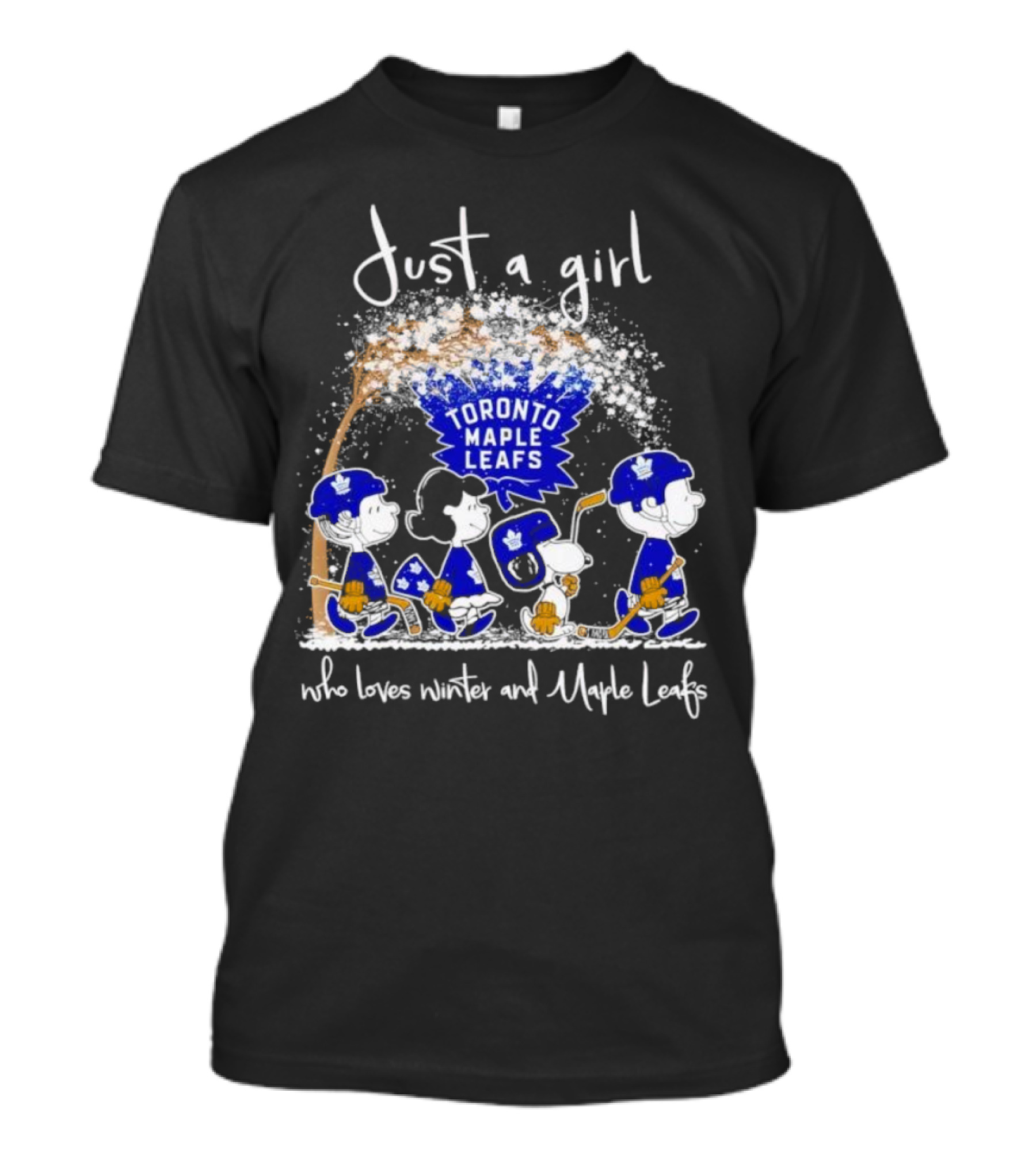 Just A Girl Who Loves Winter And Toronto Maple Leafs Peanuts T-Shirt