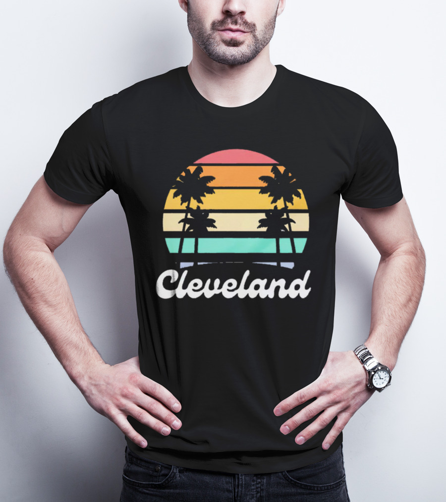 Cleveland Vintage Sunset With Palm Trees T-Shirt