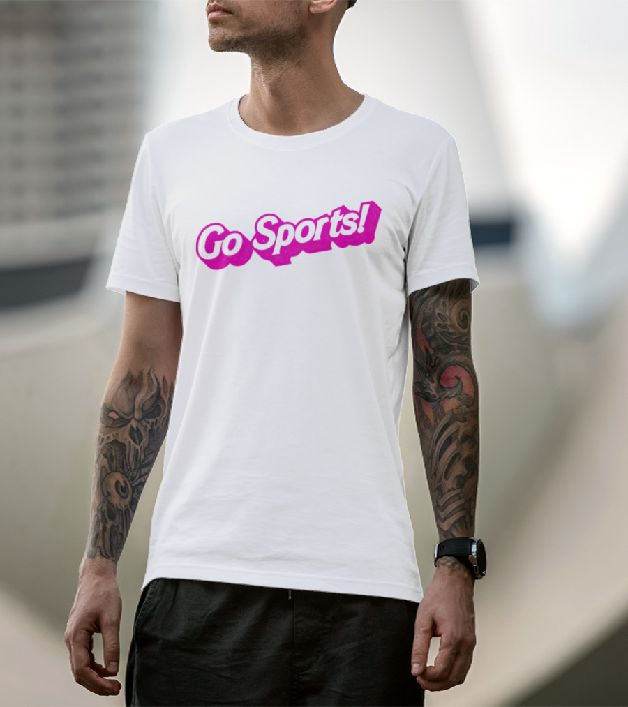 Barbie Go Sports Enthusiast Pink Bold Typography T-Shirt