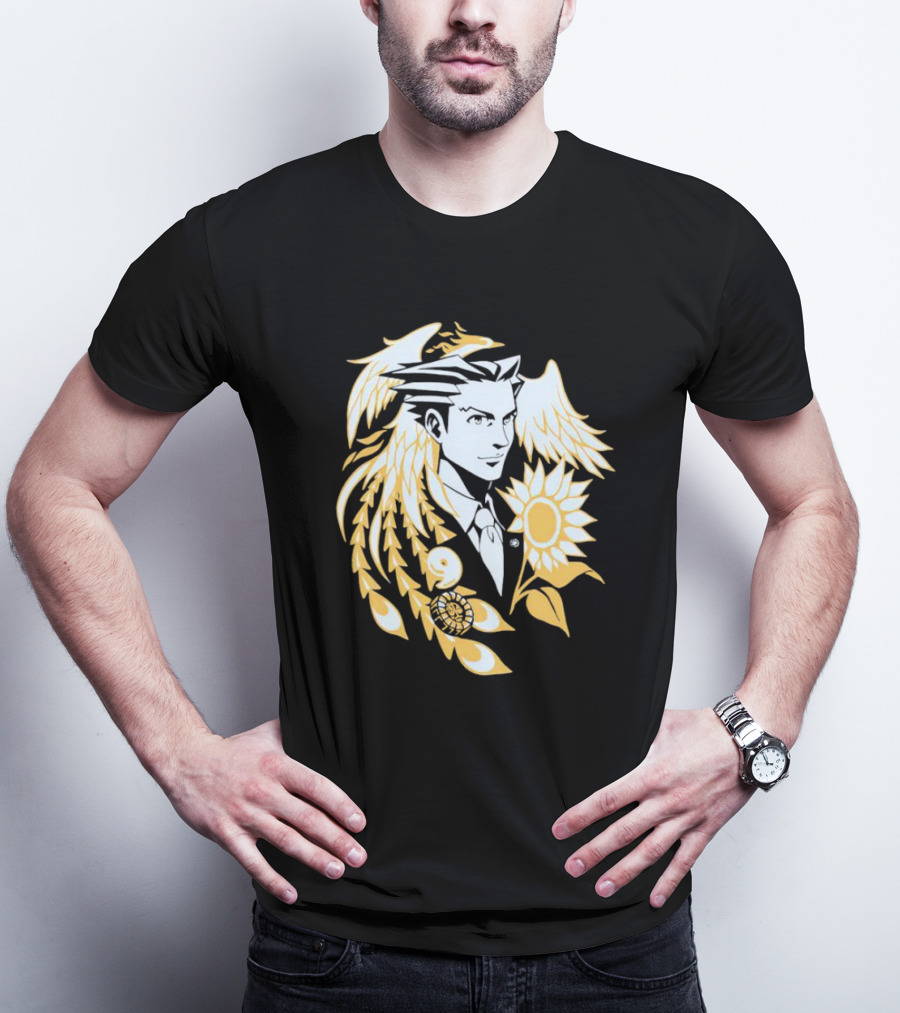 Phoenix Wright Sunflower Justice Attorney Wings Art Nouveau T-Shirt