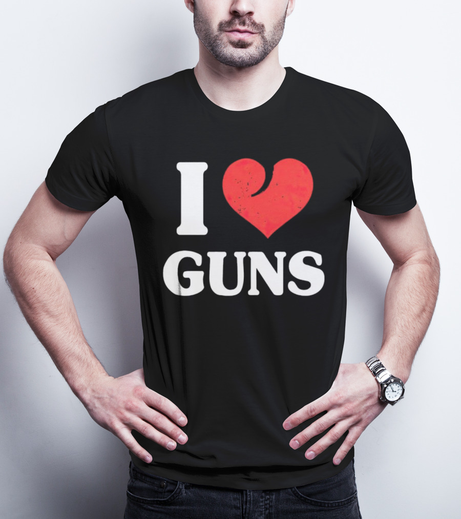 I Love Guns - Heart T-Shirt
