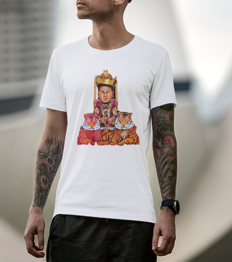 Jordan Travis King On Throne With Tigers Joe Exotic T-Shirt