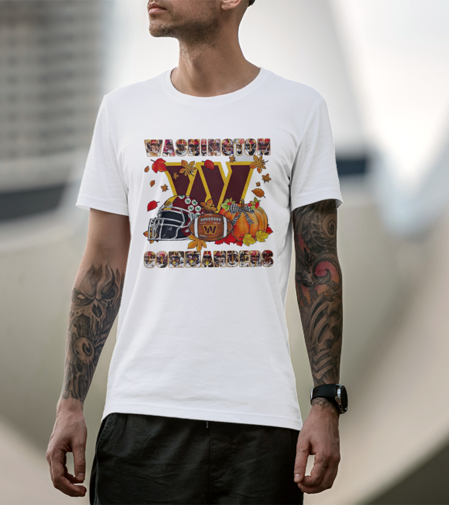 Washington Commanders Fall Helmet Football Pumpkin T-Shirt