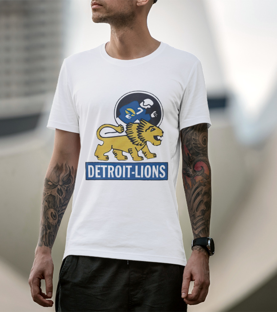 Detroit Lions 1952 Vintage Inspired Graphic With Classic Lion Emblem T-Shirt