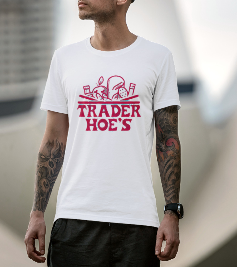 Trader Hoe’s Logo With Red Sketch Apparent Iconography T-Shirt