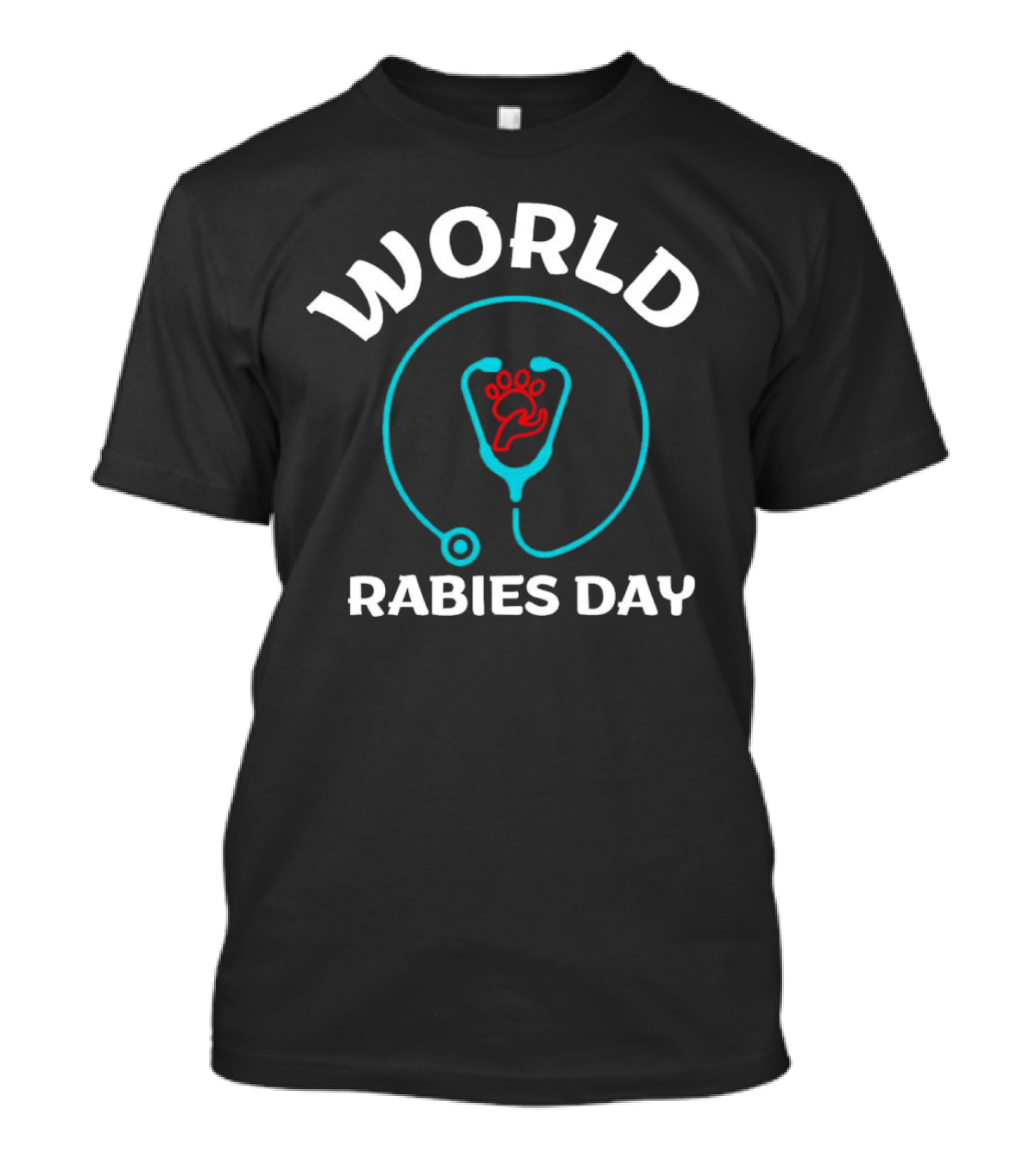 World Rabies Day Stethoscope Pawprint T-Shirt