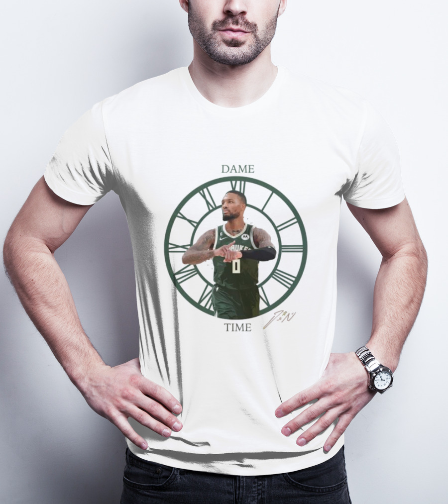 Dame Time Damian Lillard Signature Milwaukee Bucks T-Shirt