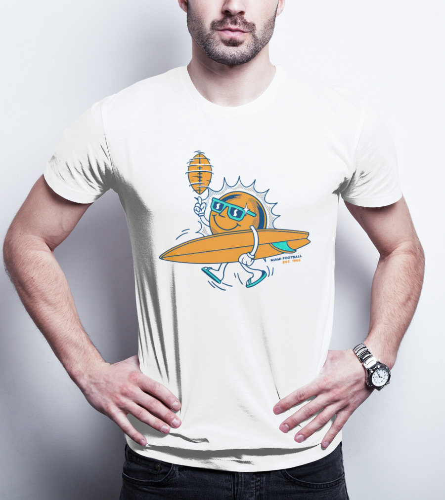 MiamI Football Sun Surfboard Est. 1926 T-Shirt