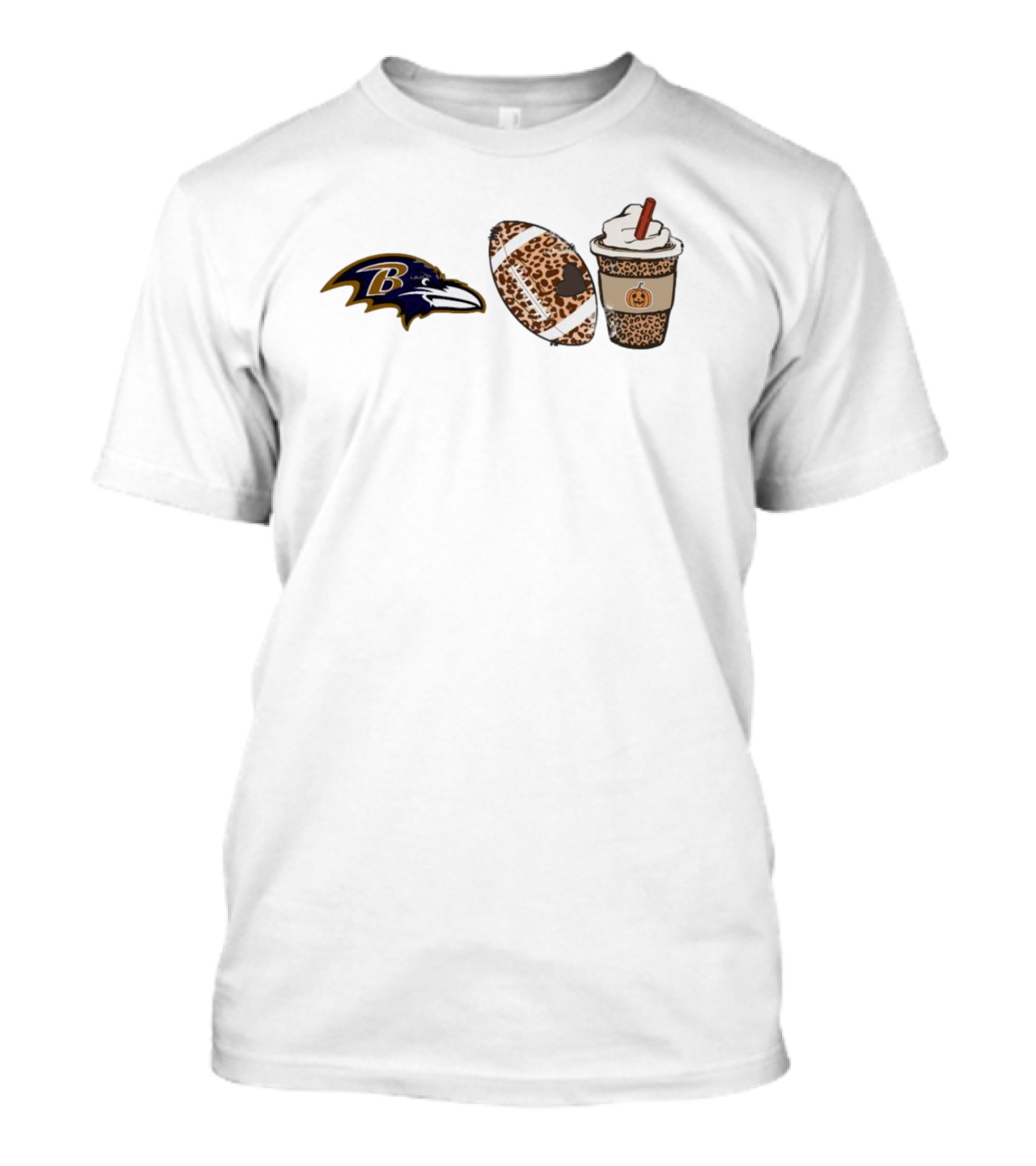 Baltimore Ravens Leopard Print Football Fall Season Coffee T-Shirt