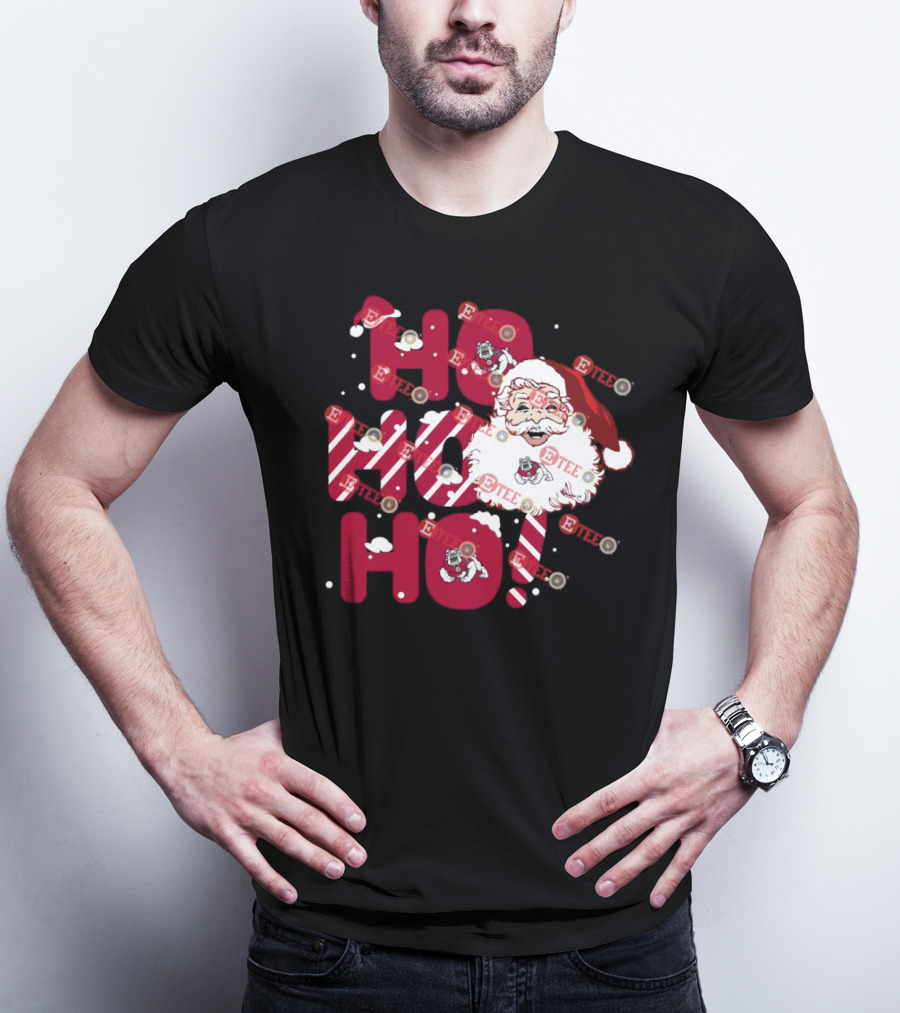 Fresno State Bulldogs Santa Claus Christmas Ho Ho Ho T-Shirt