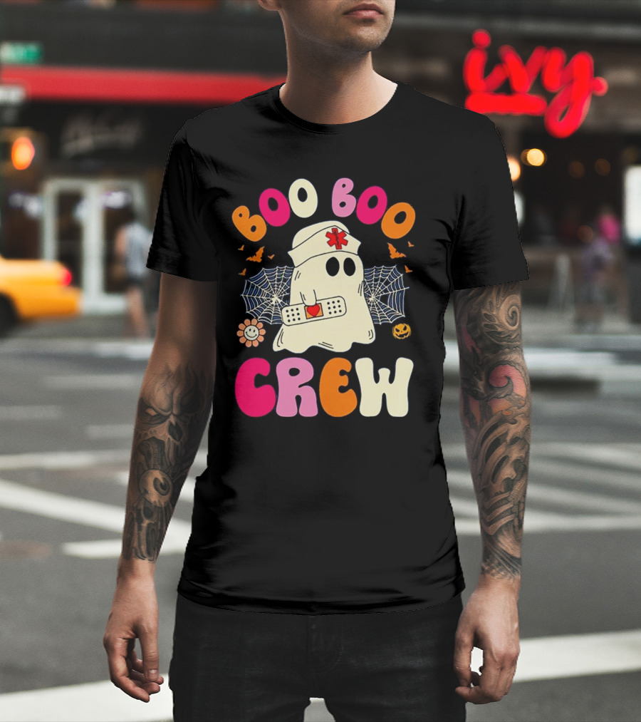 Groovy Boo Boo Crew Funny Nurse Ghost Halloween T-Shirt