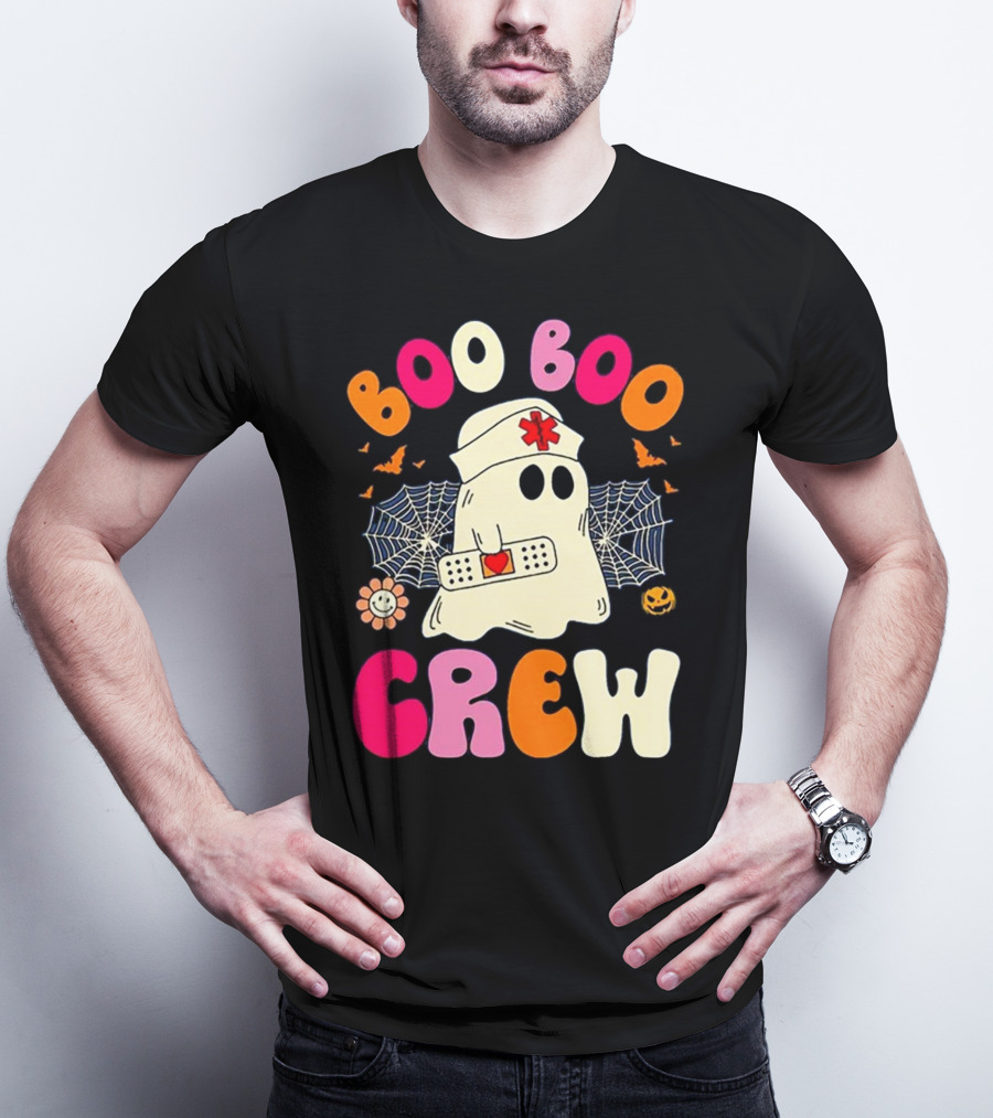 Groovy Boo Boo Crew Funny Nurse Ghost Halloween T-Shirt