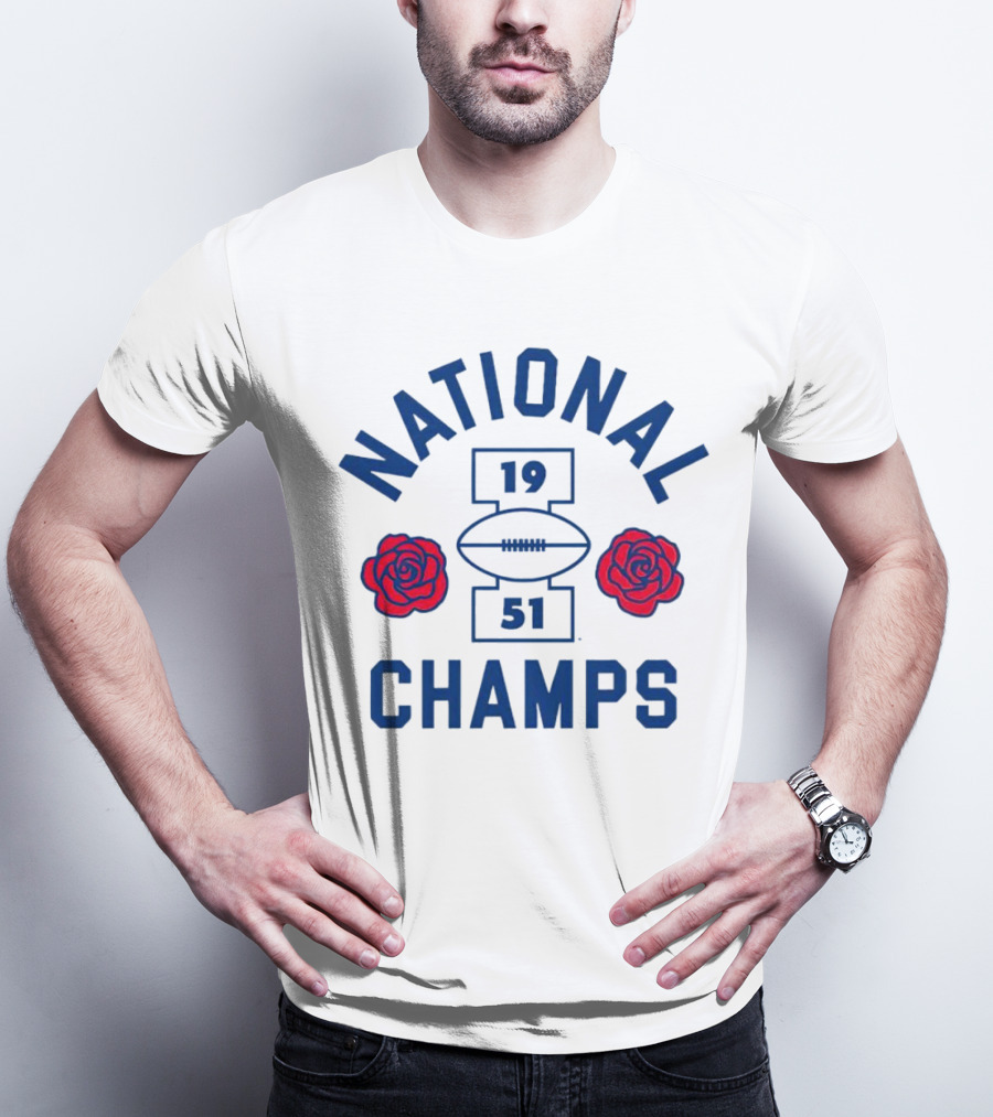 Illinois National Champs 1951 Roses Football T-Shirt