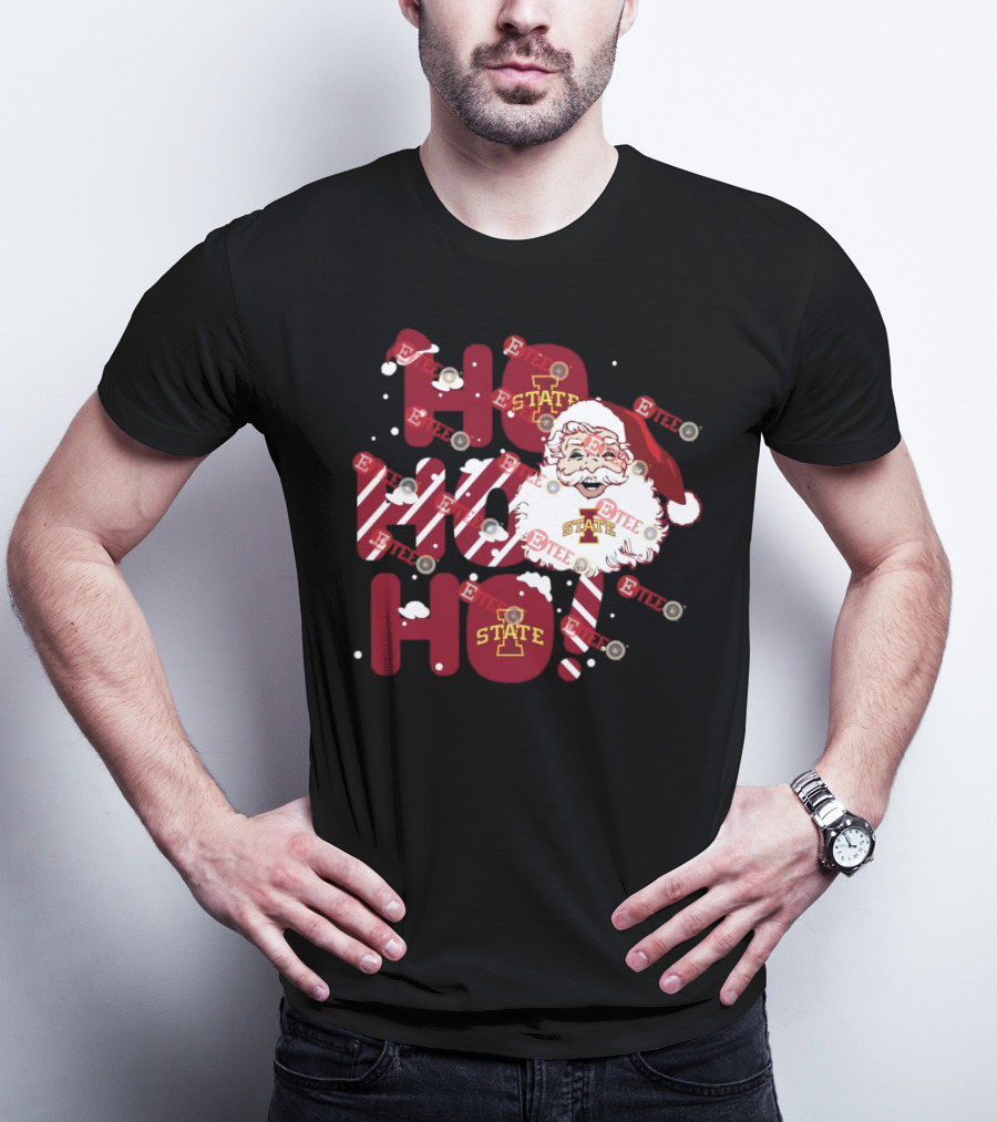 Iowa State Cyclones Santa Claus Ho Ho Ho Christmas T-Shirt