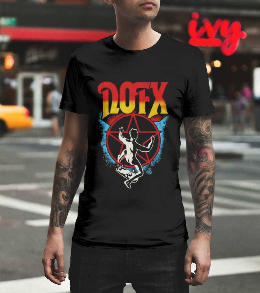 NOFX Skateboarding Pentagram Kickflip T-Shirt