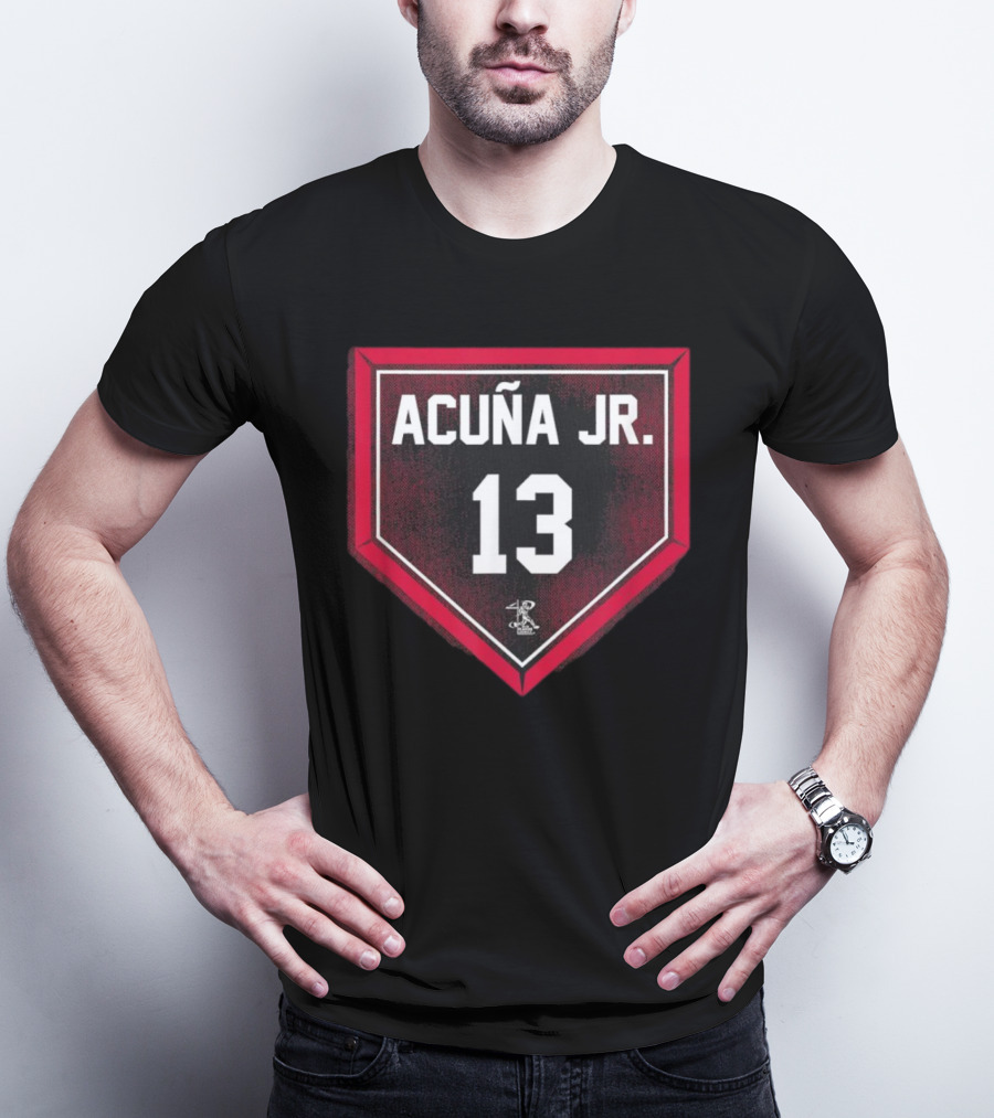 Acuña Jr. 13 Home Plate Gameday Celebrating Baseball Excellence T-Shirt