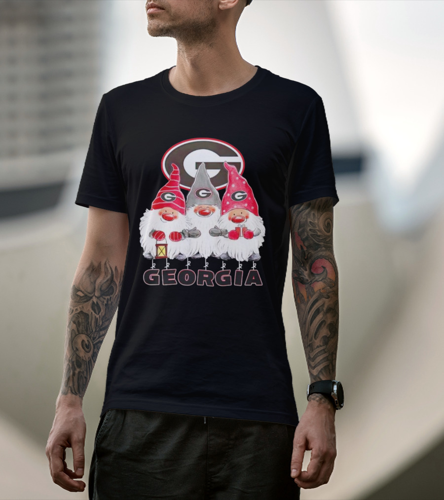 Georgia Bulldogs Christmas Gnome Trio T-Shirt