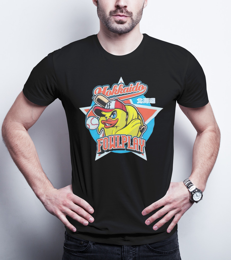 Hokkaido Fowlplay Baseball Duck With Star And Bat T-Shirt