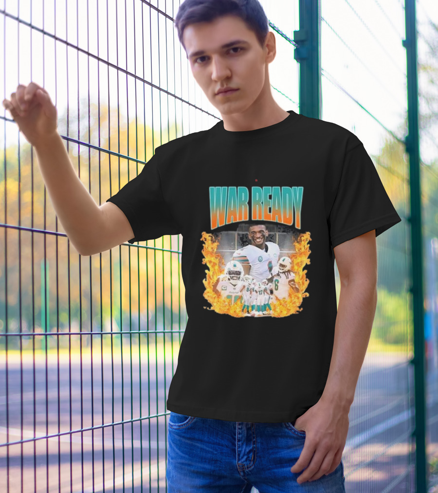 War Ready Jaylen Waddle Dolfan Players Flames T-Shirt