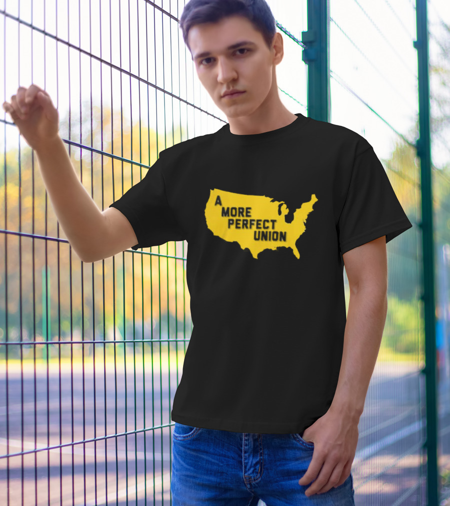 Michigan Wolverines A More Perfect Union Map T-Shirt