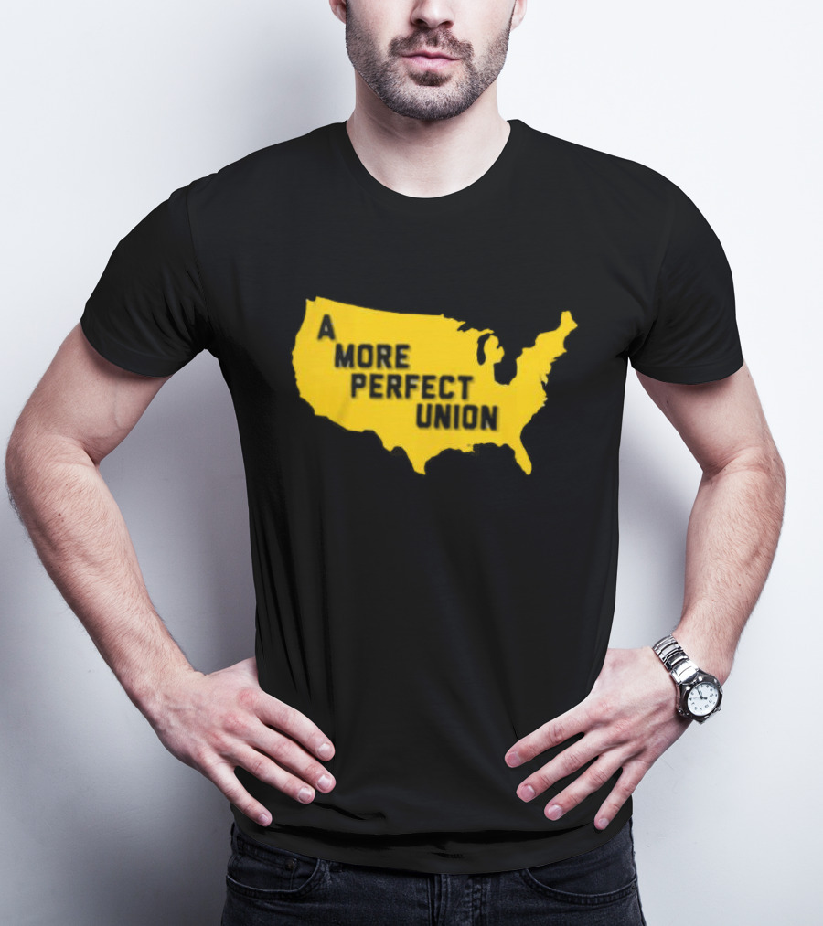 Michigan Wolverines A More Perfect Union Map T-Shirt