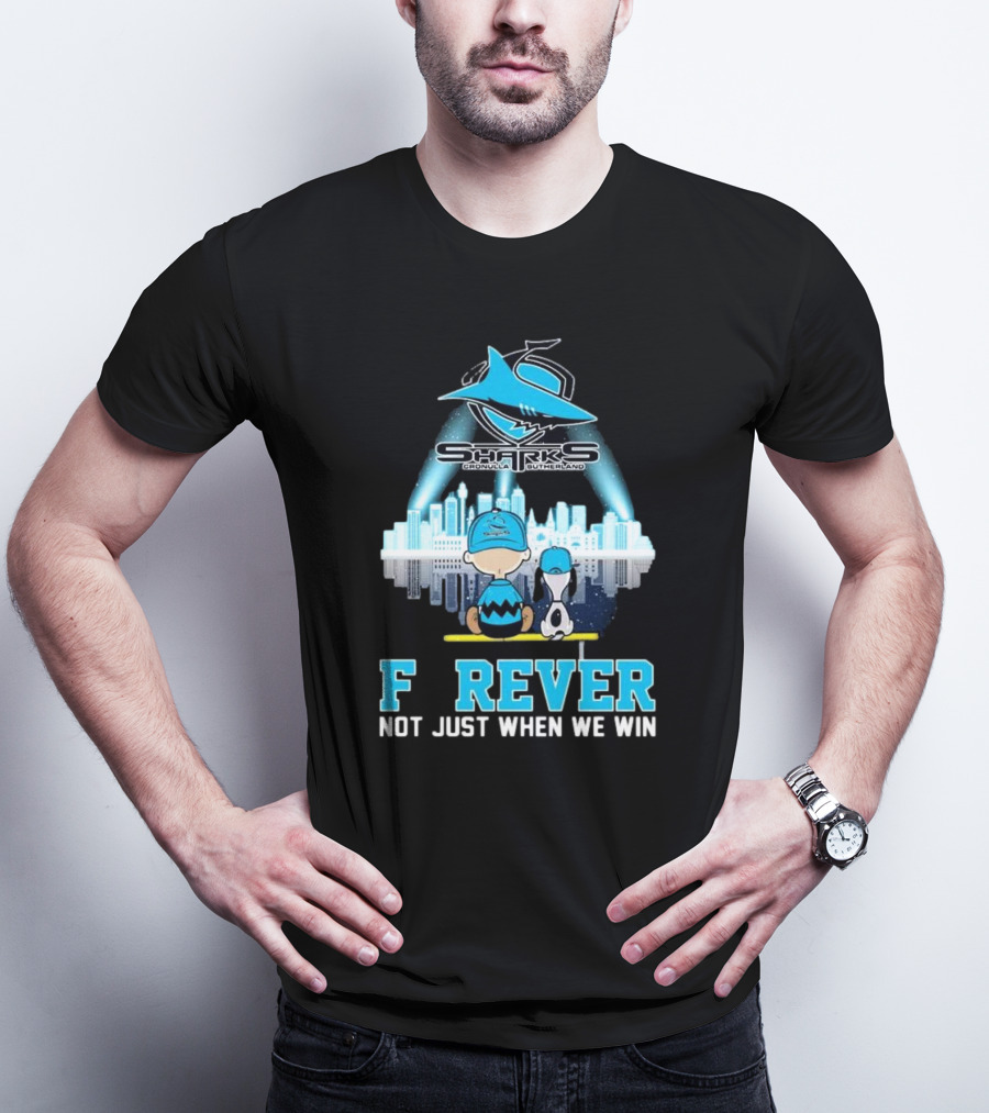Peanut Snoopy Charlie Brown Cronulla Sutherland Sharks Forever Not Just When We Win T-Shirt