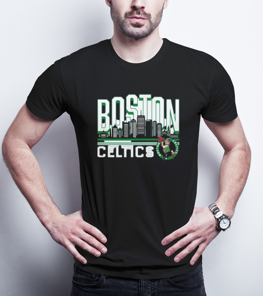 Boston Celtics NBA Basketball Skyline T-Shirt
