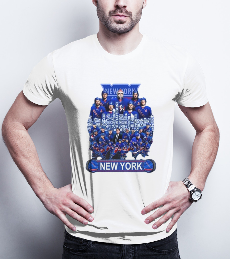 New York Rangers Hockey Team Players Skyline Names T-Shirt