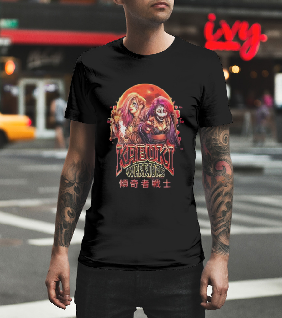 Kabuki Warriors Blood Moon Asuka Kanji Text T-Shirt