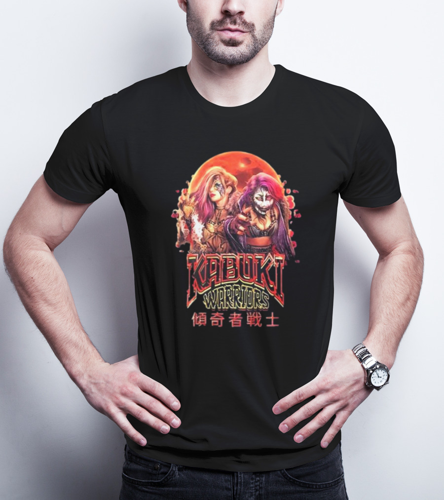 Kabuki Warriors Blood Moon Asuka Kanji Text T-Shirt