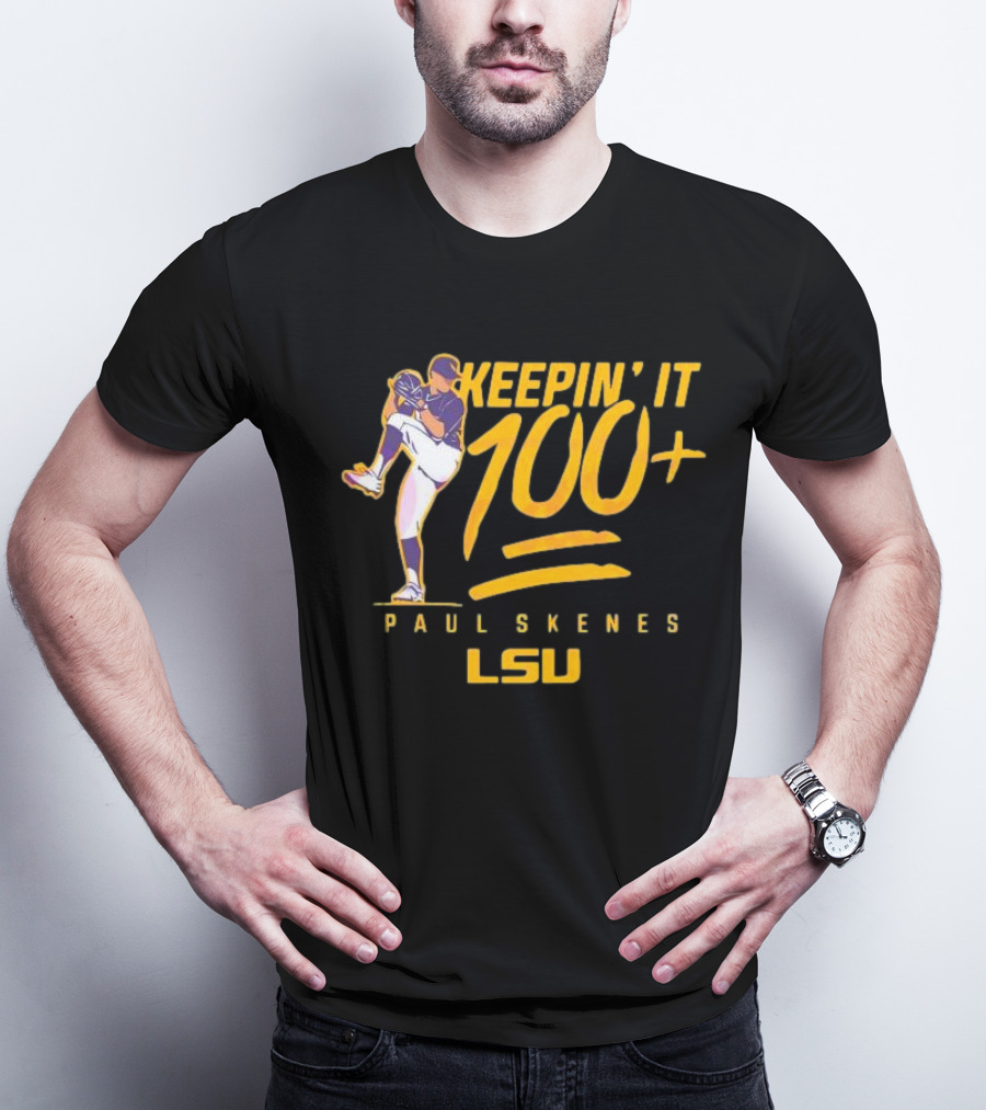 LSU Tigers Keepin' It 100+ Paul Skenes Baseball T-Shirt