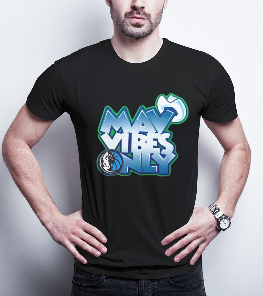 Mav Vibes Only Dallas Mavericks Basketball Logo Cowboy Hat T-Shirt