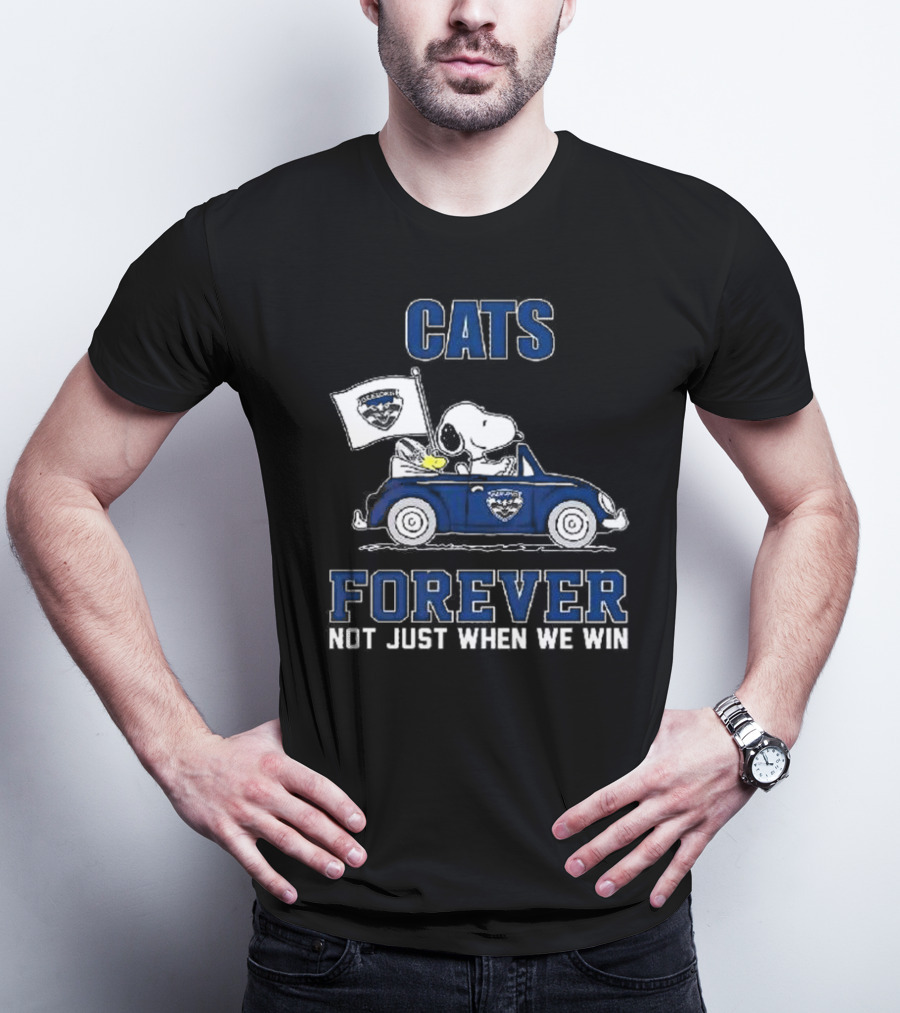 Snoopy Driving Geelong Cats Forever Not Just When We Win T-Shirt