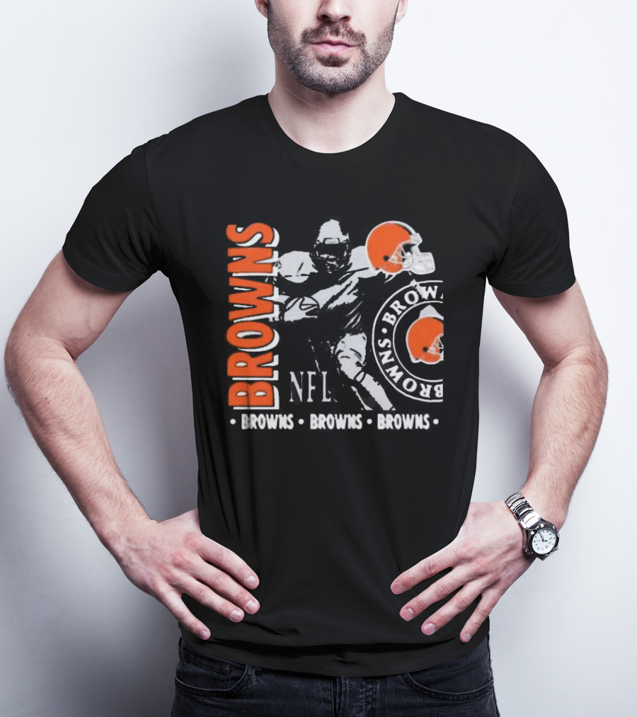 Cleveland Browns NFL Helmet And Player Browns Browns Browns T-Shirt