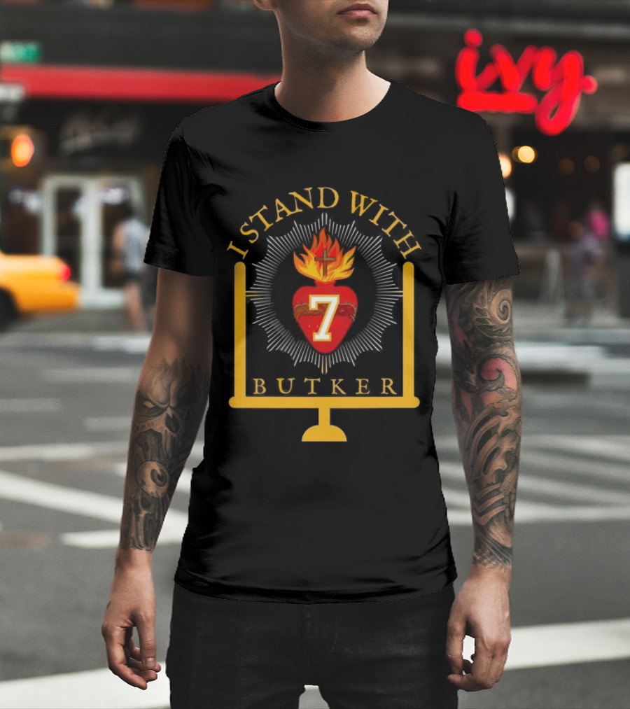 Kansas City Football I Stand With Butker Number 7 Symbolic Heart And Cross T-Shirt