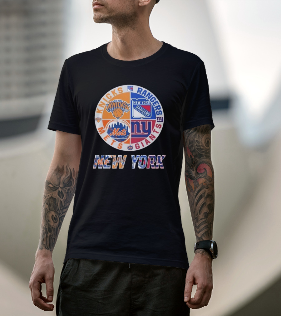 Knicks Rangers Mets Giants New York Proud Fan T-Shirt