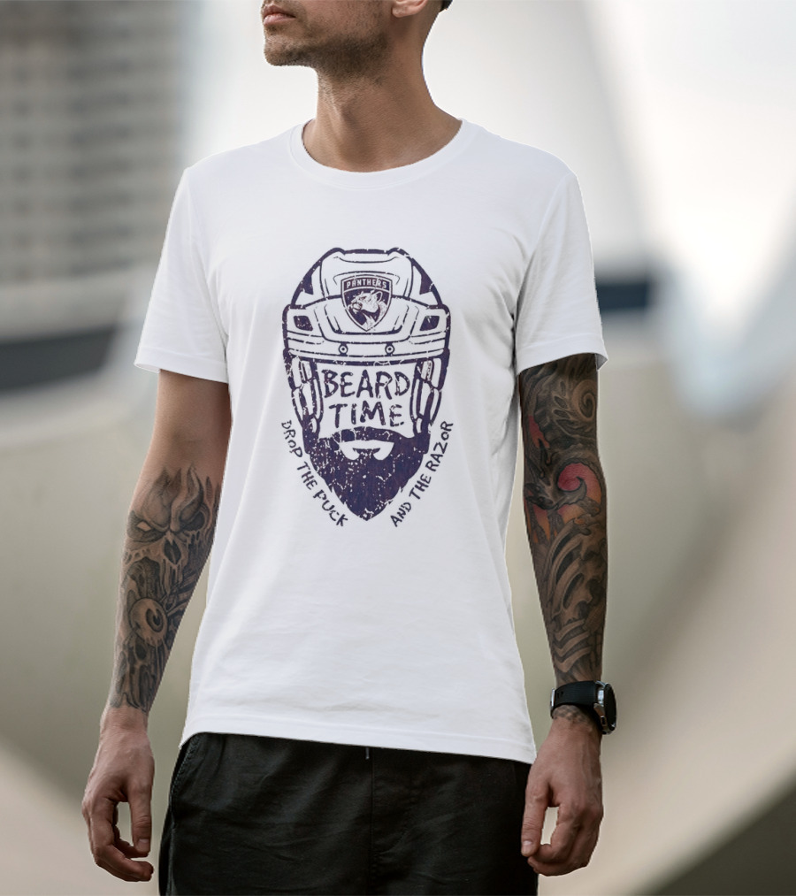 Beard Time Florida Panthers Drop The Puck And The Razor T-Shirt